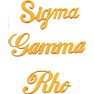 Sigma Gamma Rho Script Iron-On Patch Set [Gold - 2.5"T]