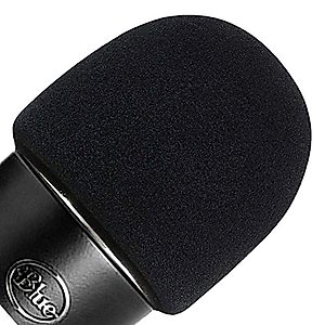 ienza® Windscreen for Blue Yeti Foam - Also Fits Other Large Microphones such as MXL, Audio Technica and More - Quality Sponge Material to Act as a Pop Filter for your Mic (Black)