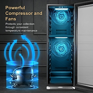 LANBOPRO Stainless Steel Dual Zone Wine Cooler 153 Bottles Capacity