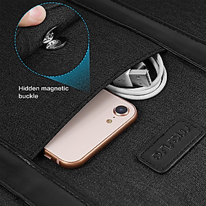 MOSISO Laptop Shoulder Bag Compatible with MacBook Pro 16 2023-2019 M2 A2780 M1 A2485 A2141,15-15.6 inch Notebook, Polyester Sleeve with Front Button Pocket&Fix Handle&PU Leather Bottom&Belt, Black