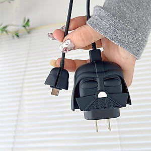 OINbxw case for Samsung 25W USB C Fast Charger, Type C Super Fast Charging Android Phone Charger Cable Silicone Protective Case for Galaxy 25W Power Adapter Charger S23/S22/S21 (Black Knight)