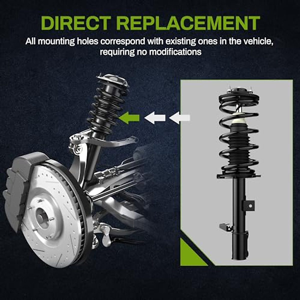 AUTOSAVER88 Front Complete Struts & Coil Spring Assembly Compatible with 2001-2012 Ford Escape, 2001-2006 & 2008-2011 Mazda Tribute, 2005-2011 Mercury Mariner