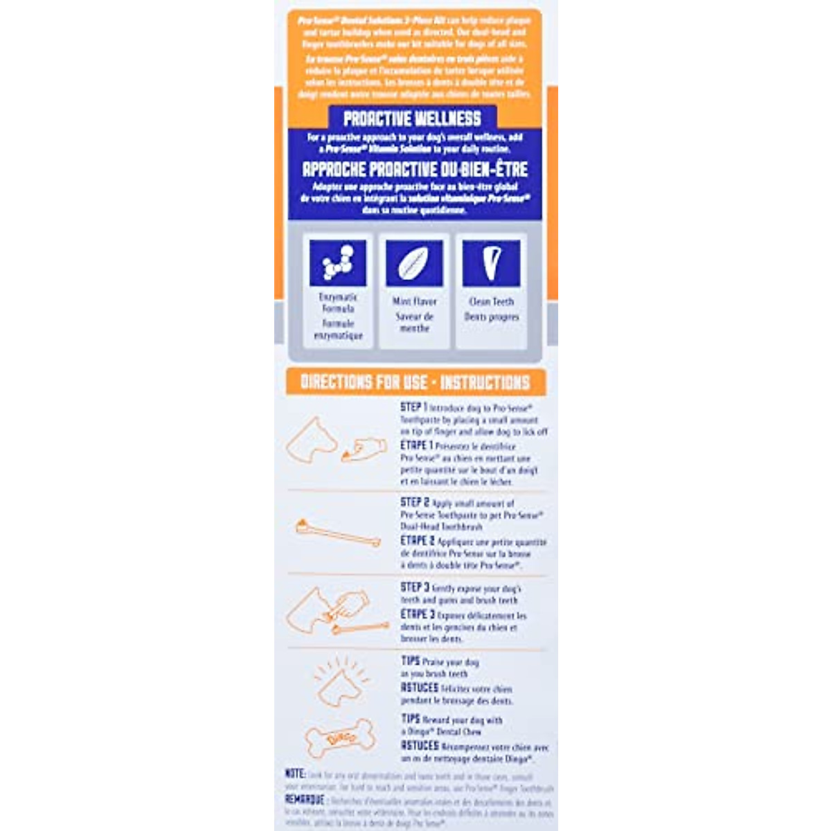 Pro-Sense Dental Solutions for Dogs, Enzymatic Formula, 3-Piece Kit