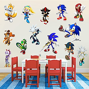 Sonic Wall Sticker Children's Cartoon Bedroom Background Wall Decoration Self-Adhesive Wall Sticker PVC