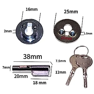 Copper Sliding Glass Push Door Hardware Accessories Glass Lock Showcase Glass Display Cabinet Door Window Cabinet lock - (Color: Yellow)