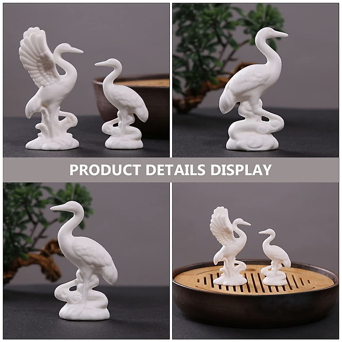 BESPORTBLE Ceramic Crane Figurine Chinese Animal Statue Figurine Home Decor Japanese Zen Garden Housewarming