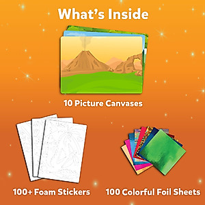 Skillmatics Art & Craft Activity - Foil Fun Dinosaurs, No Mess Art for Kids, Craft Kits & Supplies, DIY Creative Activity, Gifts for Boys & Girls Ages 4, 5, 6, 7, 8, 9, Travel Toys