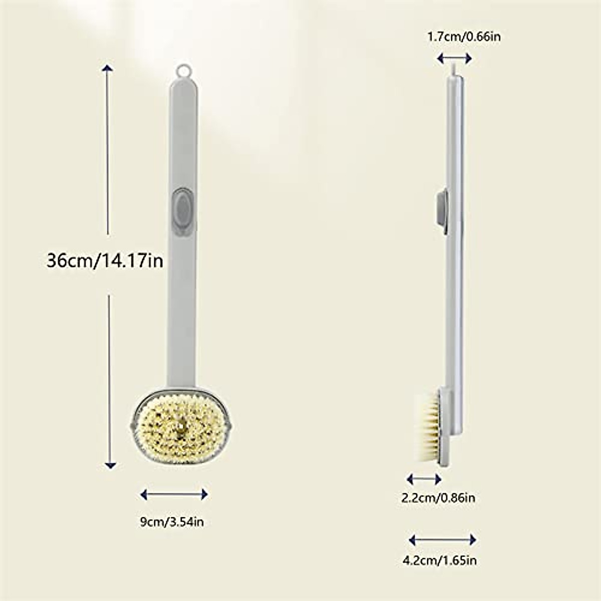 VEFSU Long Handle Liquid Bath Brush Multifunctional Detachable Back Body Bath Shower Sponge Scrubber Brushes with Handle Massager Exfoliating Body Brush for Hair (Green, One Size)