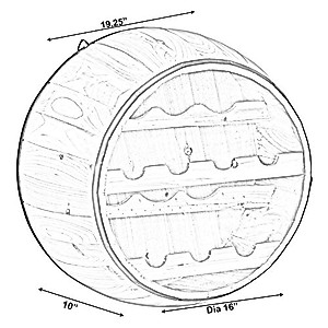 Vintiquewise Wooden Hanging Wine Barrel Wine Rack