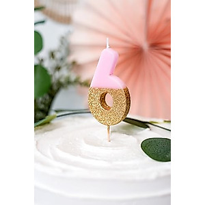 Talking Tables Bday 6 Birthday Candle Cake Topper, Height 8cm, 3", Pink, BDAY-CANDLE-6