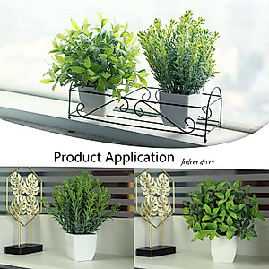 summer flower 2 Pack Fake Plants in White Pot Small Artificial Eucalyptus Potted Plants (Green-01)