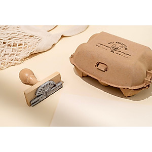 Stamp by Me | Egg Cartons Stamp | Personalized Eggs Carton Stamps | Chicken Eggs Stamper | Custom Wooden Rubber Stamp | Self-inking Labels | Farm Stampers | Black Ink | Mini, Medium or Big Stamping