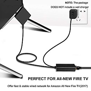 Weixinke Ethernet Adapter for Fire TV Stick (2nd GEN), All-New Fire TV (2017), Chromecast Ultra / 2/1 / Audio, Google Home Mini, USB A to RJ45 100Mbps Network Adapter with Power Supply Cable