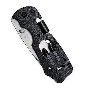 Kershaw Select Fire Multi-Function Pocket Knife, 4-piece Bit Set and Driver, 3.4" 8Cr13MoV Steel Blade, Manual Washer Folding EDC,Black