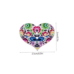 300 Pcs Wooden Heart Button DIY Accessories Printed Buttons Wooden Decors Beautiful Jewelry Buttons Clothing Fasteners Two-hole Buttons Wooden Clothing Buttons Unique DIY Props