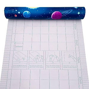 Yifasy Shelf Liner Universe Galaxy Self-Adhesive Drawer Paper Cartoon Wall Decor Kids Room Study Desk 118x17.7 Inch