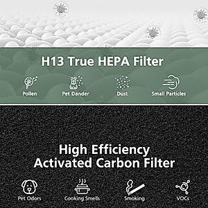 2 Pack AC400 Air Purifiers Replacement Filter for Purivortex AC400 Air Purifier, 3-in-1 H13 True HEPA Technology High Efficiency, White