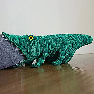 Christmas Knit Socks Crocodile Socks-Knit Animal Socks Funky Knitting Pattern Creativity Alligator Knitting Cuff Winter Warm Socks Funky Animal Pattern Novelty Mid-length Socks Gifts for Woman Man