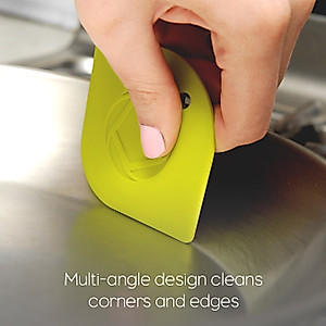 Full Circle Power Couple Cast Iron Pot Cleaner, Pan Scraper, White