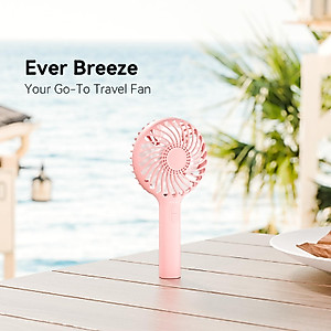 HonHey Handheld Fan Portable, Mini Hand Held Fan with USB Rechargeable Battery, 4 Speed Personal Desk Table Fan with Base, 3-10 Hours Operated Small Makeup Eyelash Fan for Women Girls Kids Outdoor