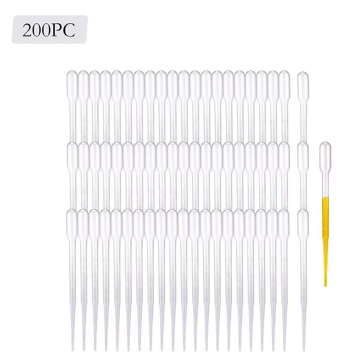 Disposable graduated plastic pipettes for scientific experiments, essential oils, cosmetic tools, DIY art (200pc)