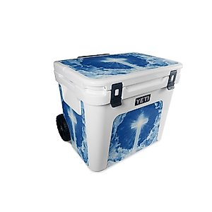 MightySkins Skin Compatible with Yeti Roadie 60 Wheeled Cooler - Faith Clouds | Protective, Durable, and Unique Vinyl Decal wrap Cover | Easy to Apply, Remove, and Change Styles | Made in The USA