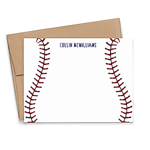 Personalized Baseball Stationary for Boys or Girls, Personalized Baseball Note Cards with Envelopes, Baseball Stationery Set for Boys, Sports Stationary Cards Set, Your Choice of Colors and Quantity