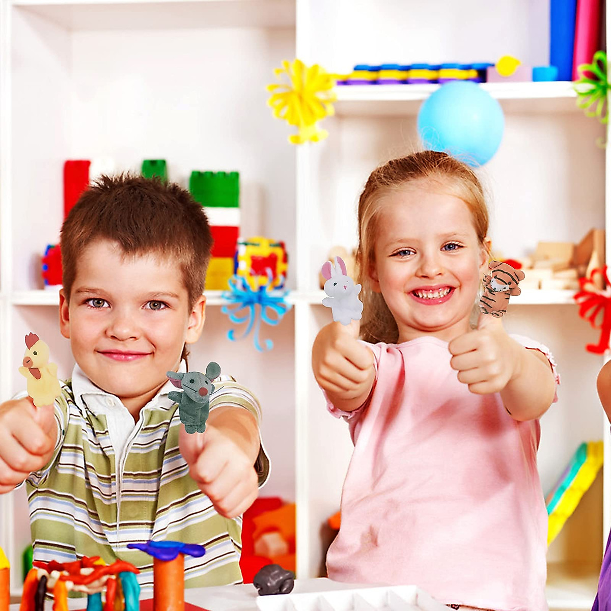 20PCS Finger Puppets - Finger Puppets for Toddlers 1-3 with Storytelling and Playtime Fairy Tales with Mini Stuffed Animals Plush Cartoon Puppet Theater Puppets for Kids, 3 inches