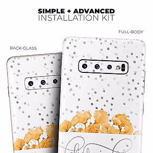 DesignSkinz Karamfila Yellow & Gray Floral V9 Protective Vinyl Decal Wrap Skin Cover Compatible with The Samsung Galaxy S20 (Screen Trim & Back Glass Skin)