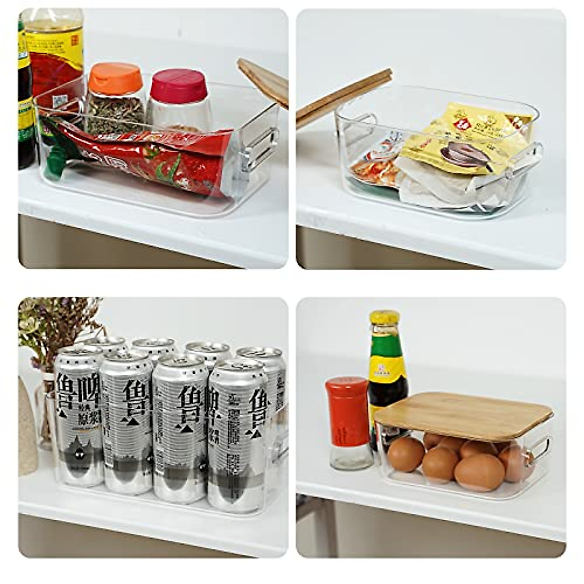 Organizer, Storage Organizer with Bamboo Lid,Plastic storage box,kitchen pantry organization,Storage Bin, Towel holder, Bathroom collection box in 3 Different Sizes