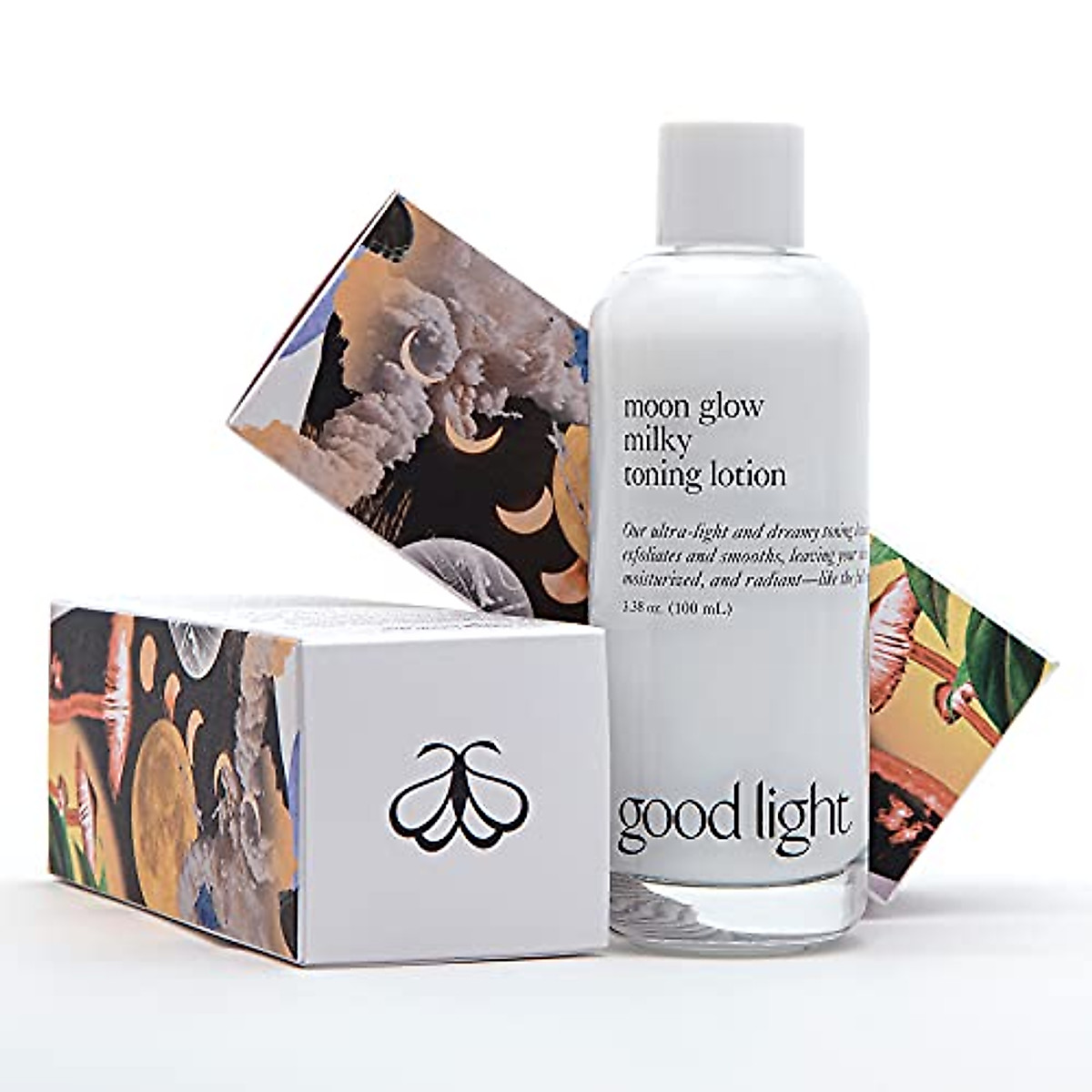 Good Light Moon Glow Milky Toner, Ultra-Light Facial Toner, Non-Comedogenic Face Moisturizer, Hydrates and Sheds Dead Skin Cell, Niacinamide Brightening Toner with Ceramides and AHAs, (3.38 fl oz)