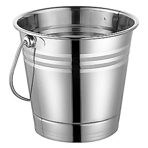 DOITOOL Stainless Steel Ice Bucket Small Metal Buckets Champagne Wine Bucket Small Pails with Handles for Party Favors Candy Centerpieces Bar Supplies Without Borneol