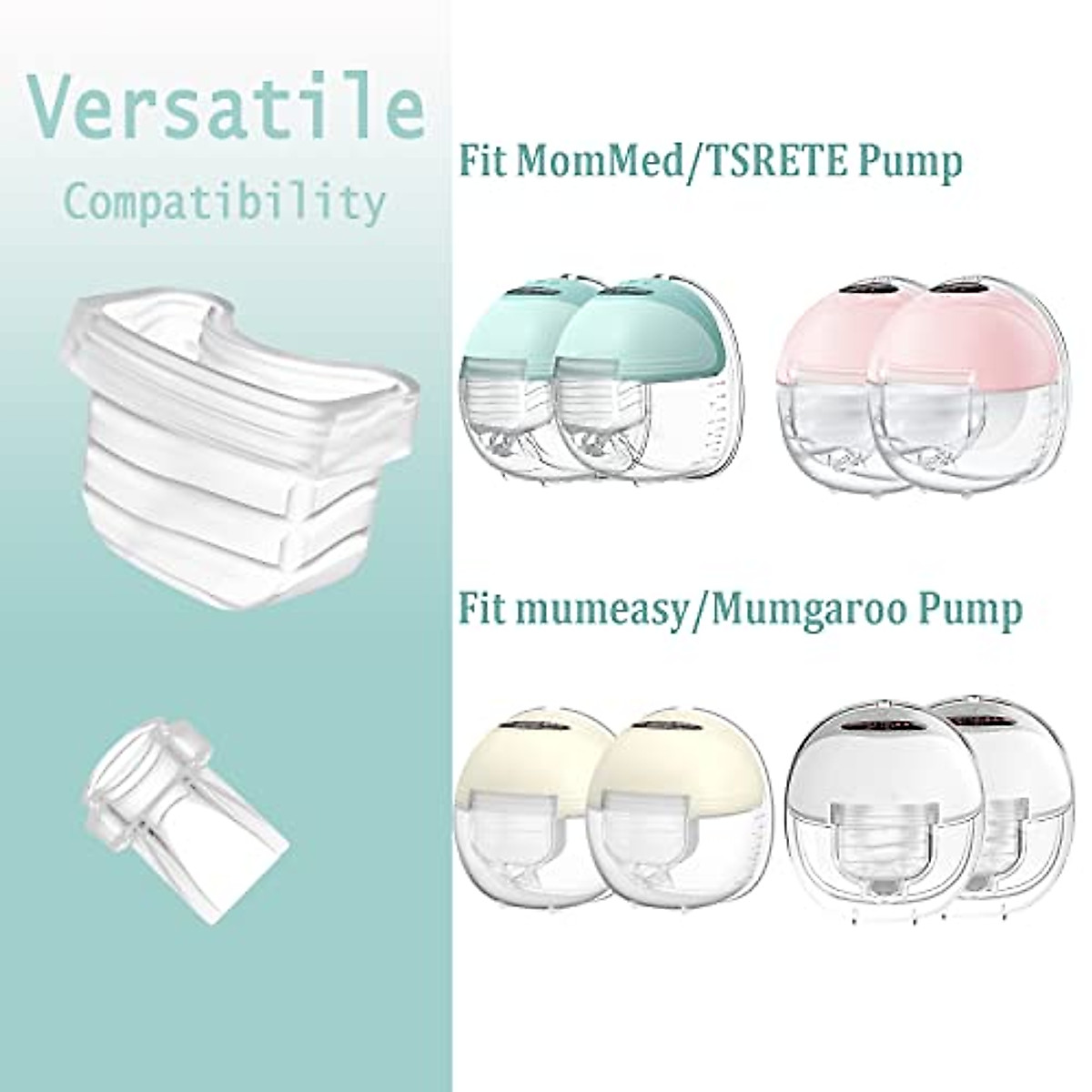 TOVVILD Duckbill Valve Silicone Diaphragm 4pcs, Suitable for S21/S23/S18 Wearable Breast Pump, Compatiable with MomMed/TSRETE Breast Pump Accessories Replace