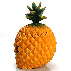 Onefuntech Resin Pineapple Skull Jewelry Storage Box,Skull Head Stationery Holder Skeleton Pen Holder Makeup Organizer Container Office Desk Home Halloween Decoration Ornaments