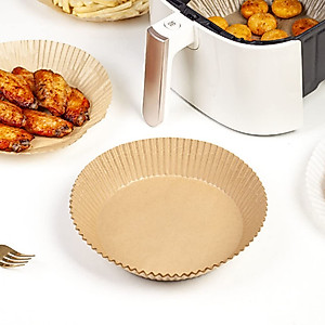 Hemoton 50pcs Air Fryer Oil Grill Accesories - Liners Silver Oyster Shell Ferris Wheel Photo Frame Wood Round Food Steamer Mats Bbq Accessories Cookie Cake Paper Household Baking Supplies