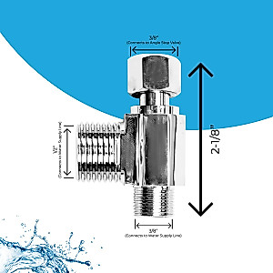 GenieBidet 3/8 X 3/8 X 1/2 Inch T-Connector for Bidet | Connect to 3/8 Water Supply at the wall Instead of 7/8 Toilet Tank Inlet | This Bidet T Connector uses 1/2 Water Supply to the Bidet