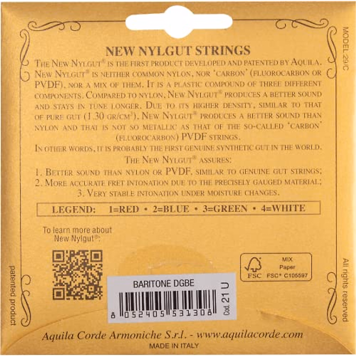 Aquila 21U Baritone Ukulele Strings Set