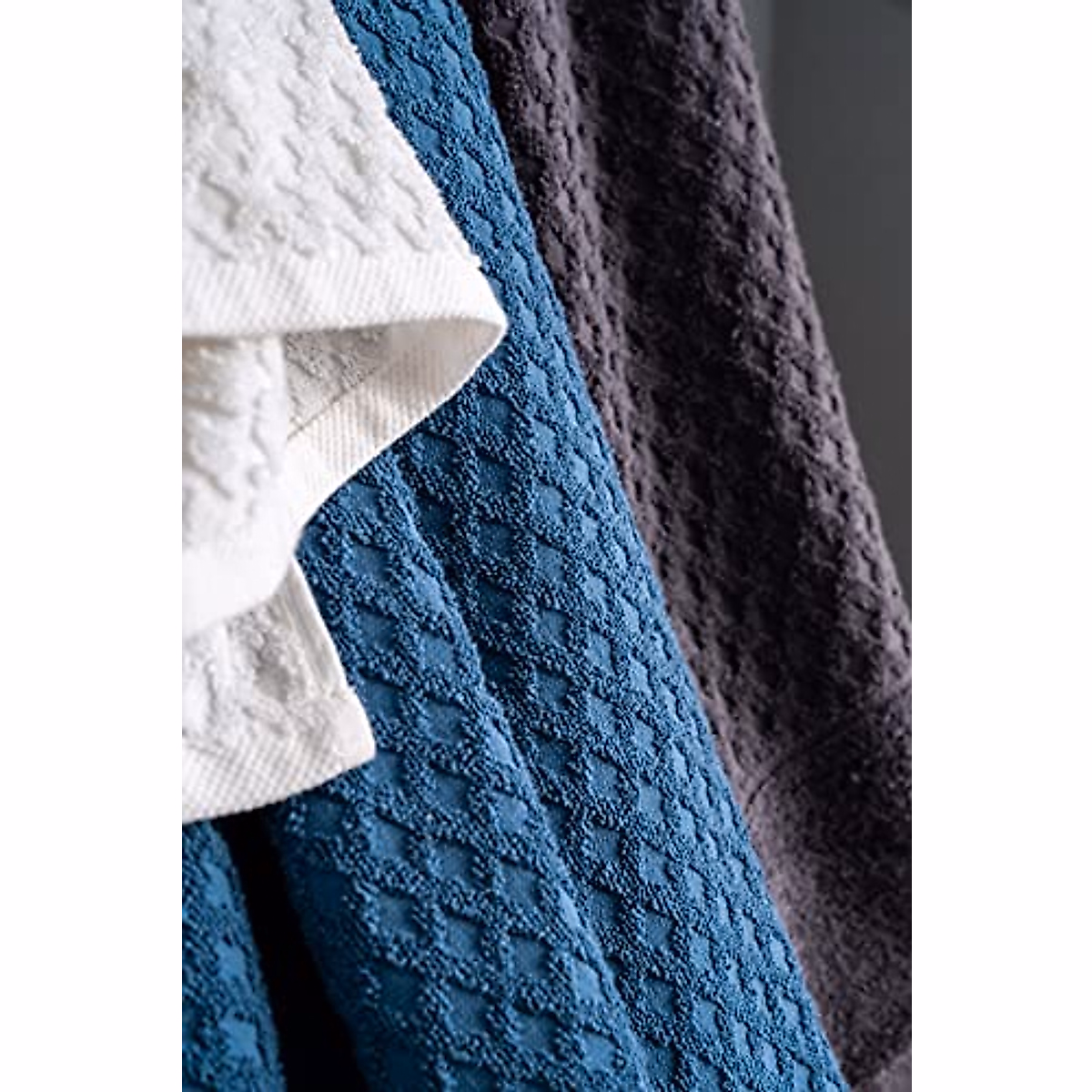 Simpli-Magic 79446 Diamond Bath Towels Set, 6 Piece Set, 2 Bath Towels, 2 Hand Towels, 2 Washcloths, White