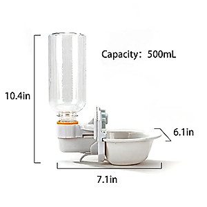 Rabbit Water Bottle,17oz Hanging Water Fountain Automatic Dispenser Water Feeder Bowl Detachable No Leak for Bunny Chinchilla Guinea Pig Hedgehog Hamsters Ferret Small Animal