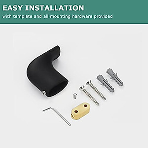 PARLOS Brass Towel Hook, Wall Mounted Coat Hook, Matte Black Single Robe Hook for Bathroom, Demeter 2101104