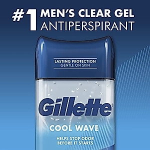 Gillette Clear Gel Men’s Antiperspirant and Deodorant, 72-Hour Sweat Protection, Cool Wave, #1 Clear Gel Brand for Men, 3.8 oz (Pack of 4)