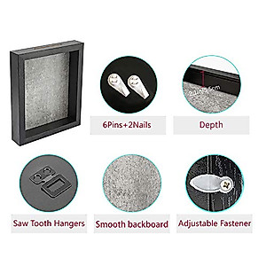 ShadowBox Display Case Bundle | 8x8 Black Shadow Box Frame & 8x10 Top Loading Black Shadow Box with Industrial White Backboard