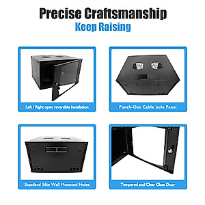 RAISING ELECTRONICS 15U Wall Mount Network Server Cabinet Rack Enclosure Door Lock