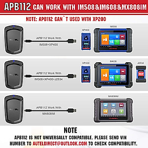 Autel APB112 Smart Key Simulator for Autel IMMO Key FOB Programming Tools, MaxiIM IM508, IM608, IM608 PRO, IM100, IM600 and OTOFIX IMMO Tools Black