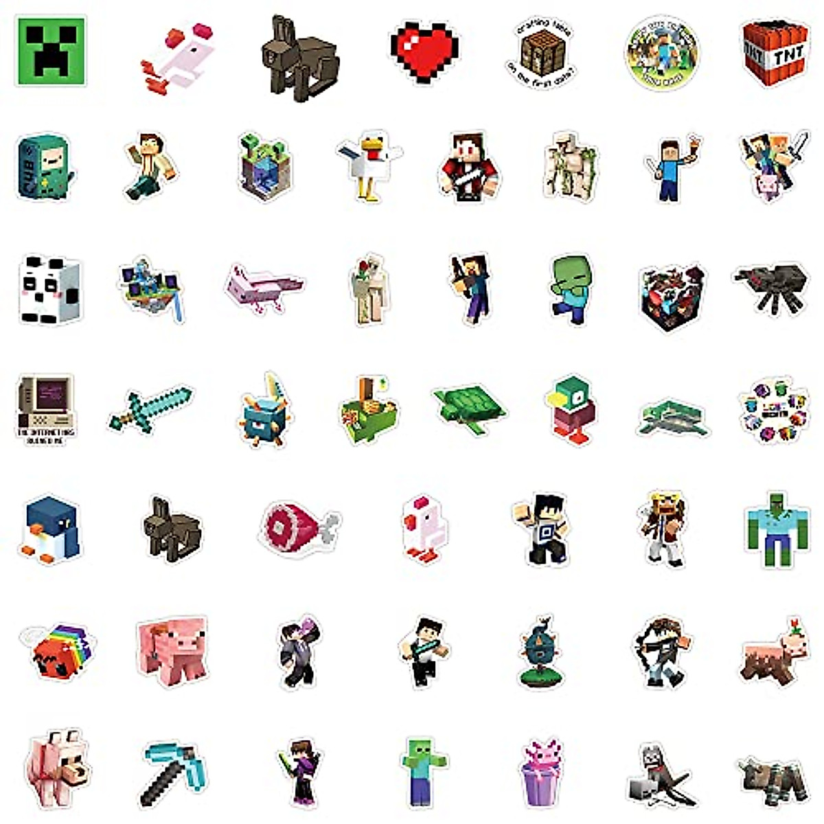 Stickers for Minecraft Party Supplies Kids Teens Boys Party Favors Toys Water Bottle Stickers Vinyl Waterproof Laptop Stickers B
