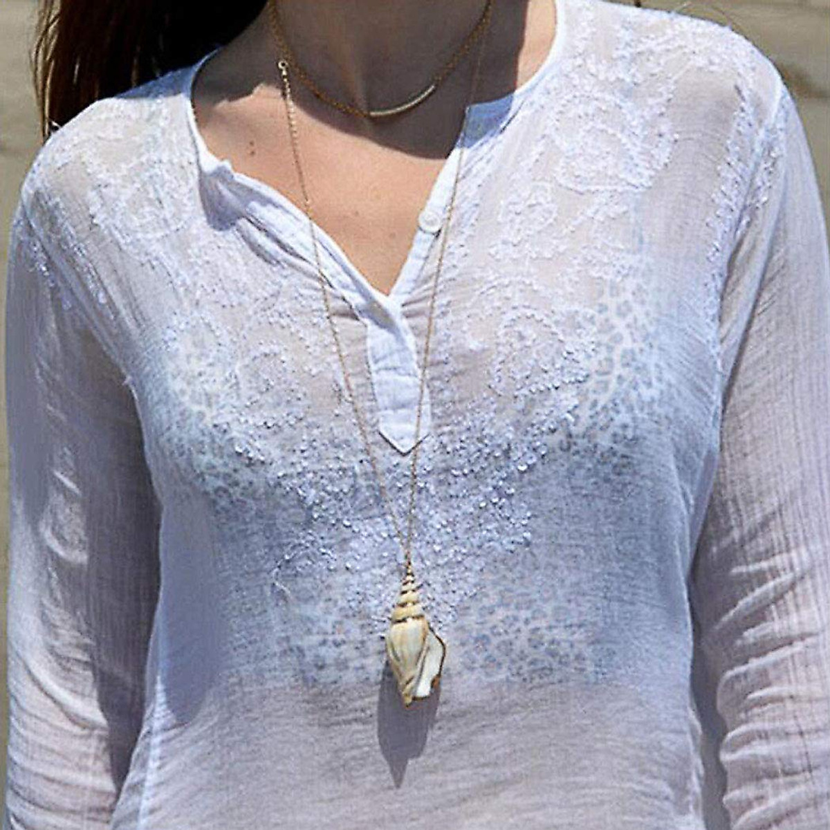 Artmiss Women Long Y Necklace Shell Pendant Necklace Starfish Gold Chain for Women