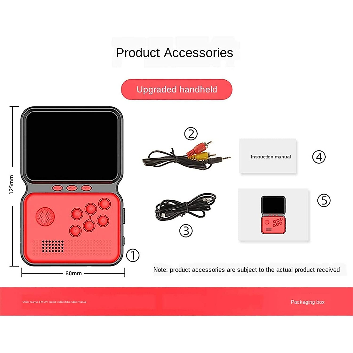 N-brand M3 Video Games Consoles Retro Classic 900 in 1 Handheld Gaming Players Console Sup Game Box Power M3 for Gameboy, Orange