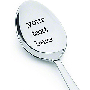 Customised - Personalised Spoon | Mentioning of Special Occasional Surprise Names and Dates | Custom Engraved Spoon | Wedding Friendship Valentines Days | Thanks Giving- 7 Inch can Customise any Text