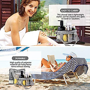 2 Pcs Portable Shower Mesh Caddy Bag Quick Dry Hanging Toiletry and Bath Organizer for Travel and Swimming with Zipper (2 Gray)