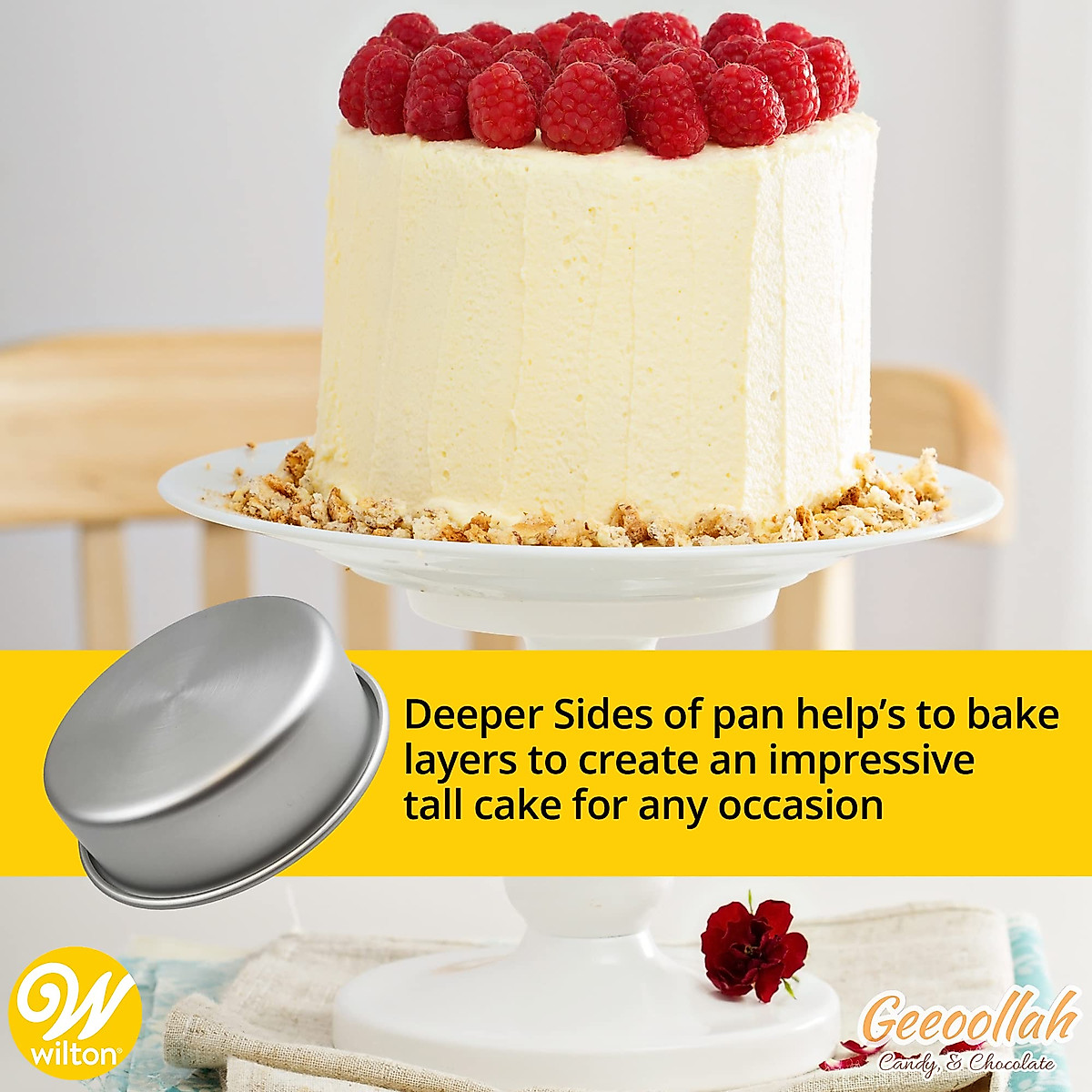 Wilton Small and Tall Pan Set – Pack of 2 Piece Cake Pans – Pan Set Made of Lightweight Aluminum – 2 x 6 inches Cake Pans Set for Baking – Pan Set for Baking Delicious Cakes